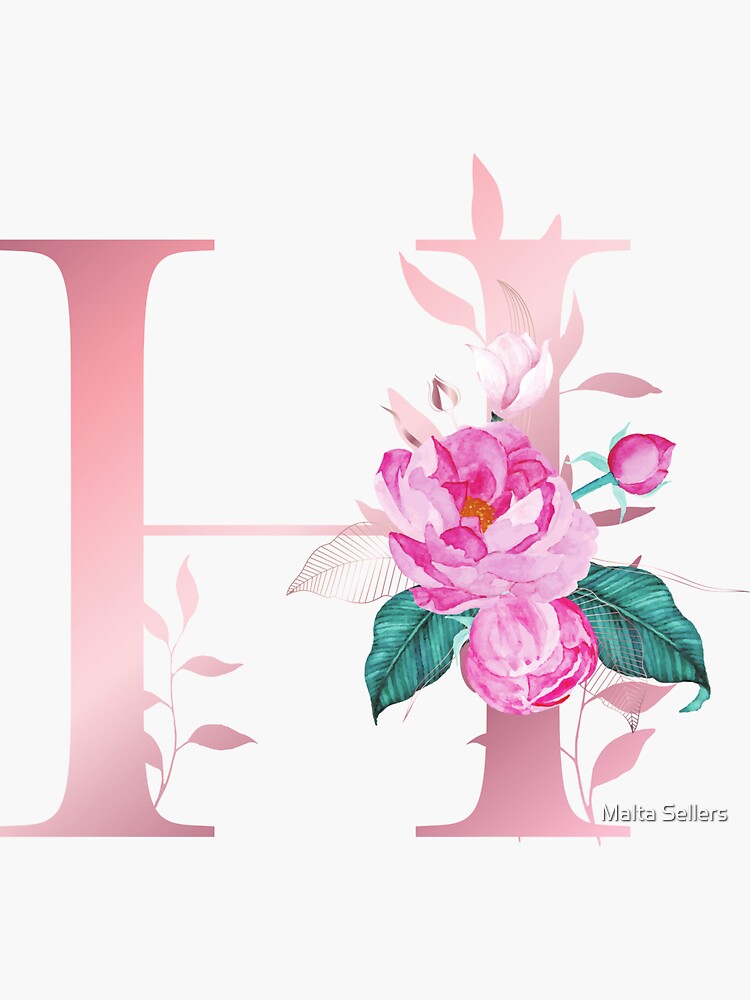"The Letter H - Roses & Light Pink" Sticker for Sale by lukefenech ...
