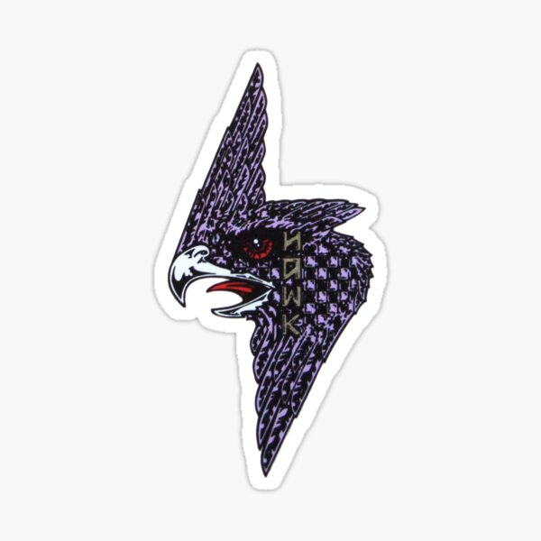 "Purple hawk, skateboard t shirt design " Sticker by Retro80sskate ...