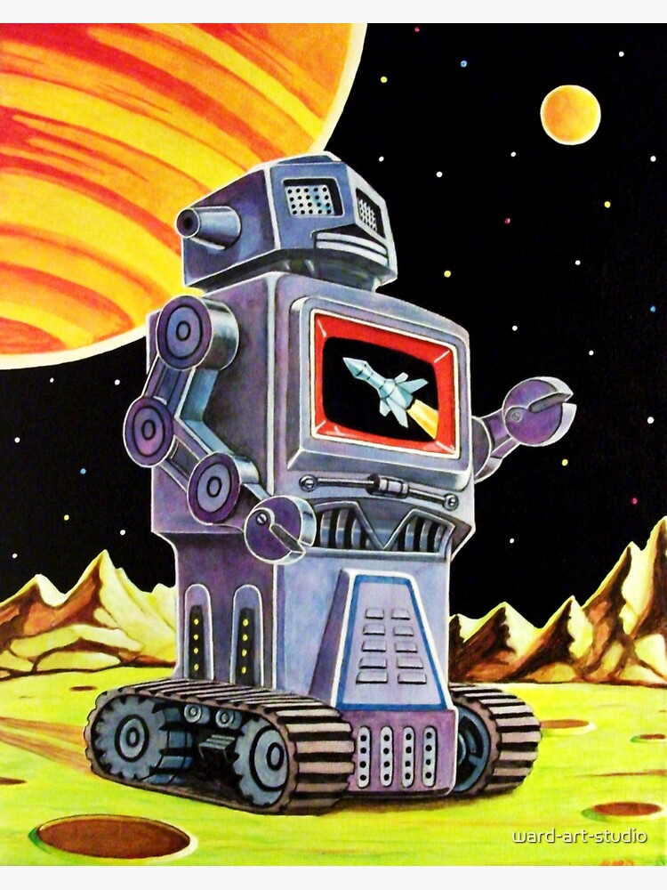 "PURPLE ROBOT" Sticker for Sale by ward-art-studio | Redbubble