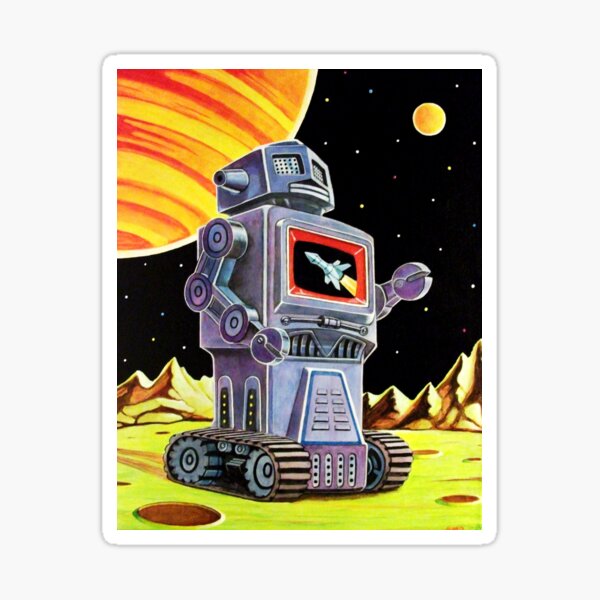 "PURPLE ROBOT" Sticker for Sale by ward-art-studio | Redbubble