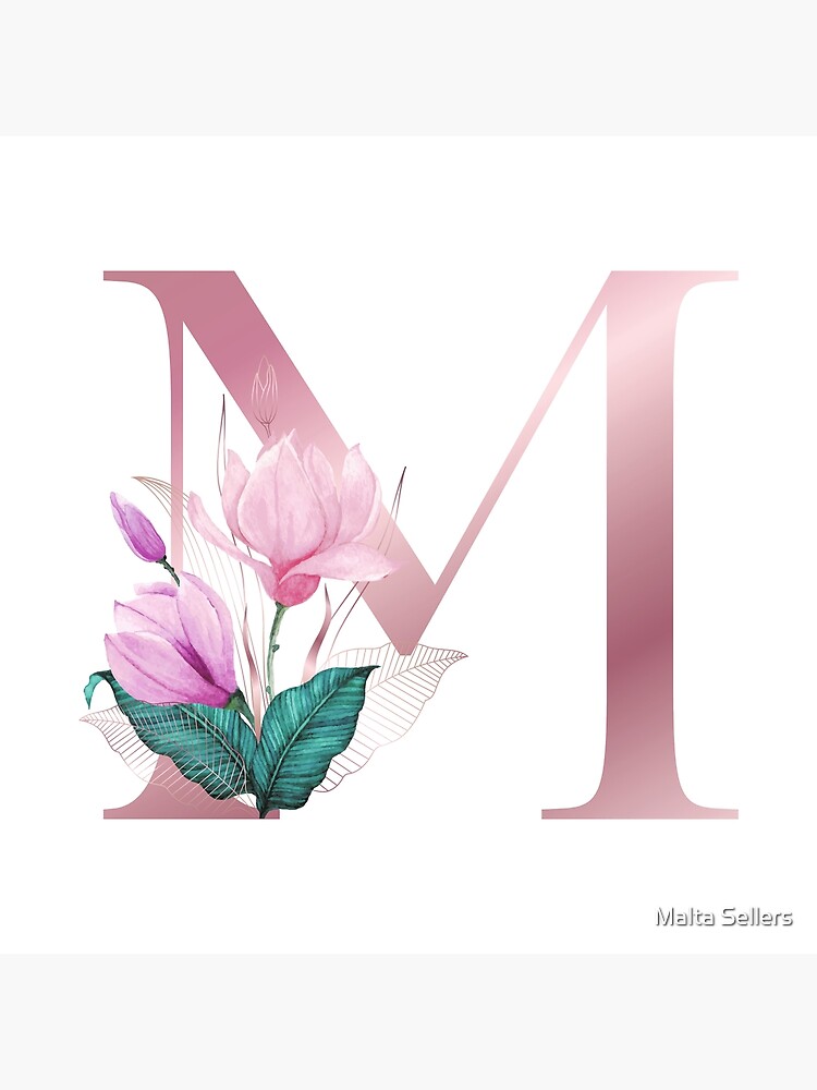 "The Letter M - Roses & Light Pink" Poster for Sale by lukefenech ...