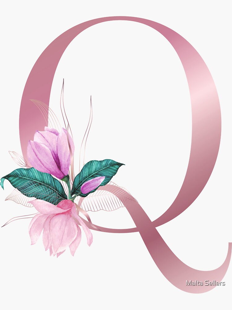 "The Letter Q - Roses & Light Pink" Sticker for Sale by lukefenech ...