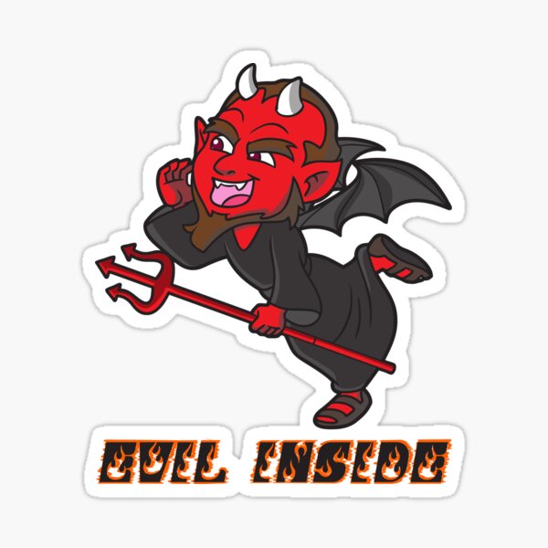 "Evil Inside - old-fashioned design" Sticker for Sale by TheFatWizard ...