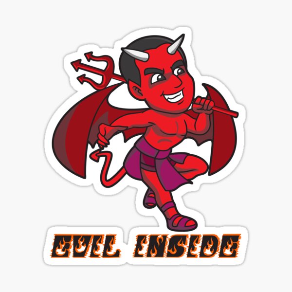 "Evil Inside - old-fashioned design" Sticker for Sale by TheFatWizard ...