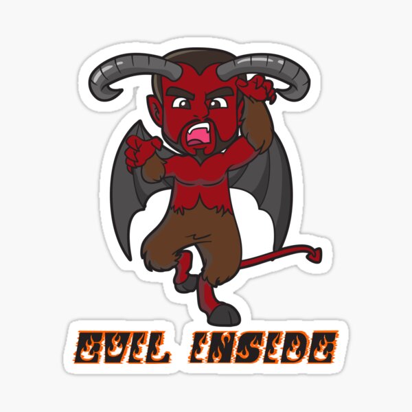 "Evil Inside - old-fashioned design" Sticker for Sale by TheFatWizard ...