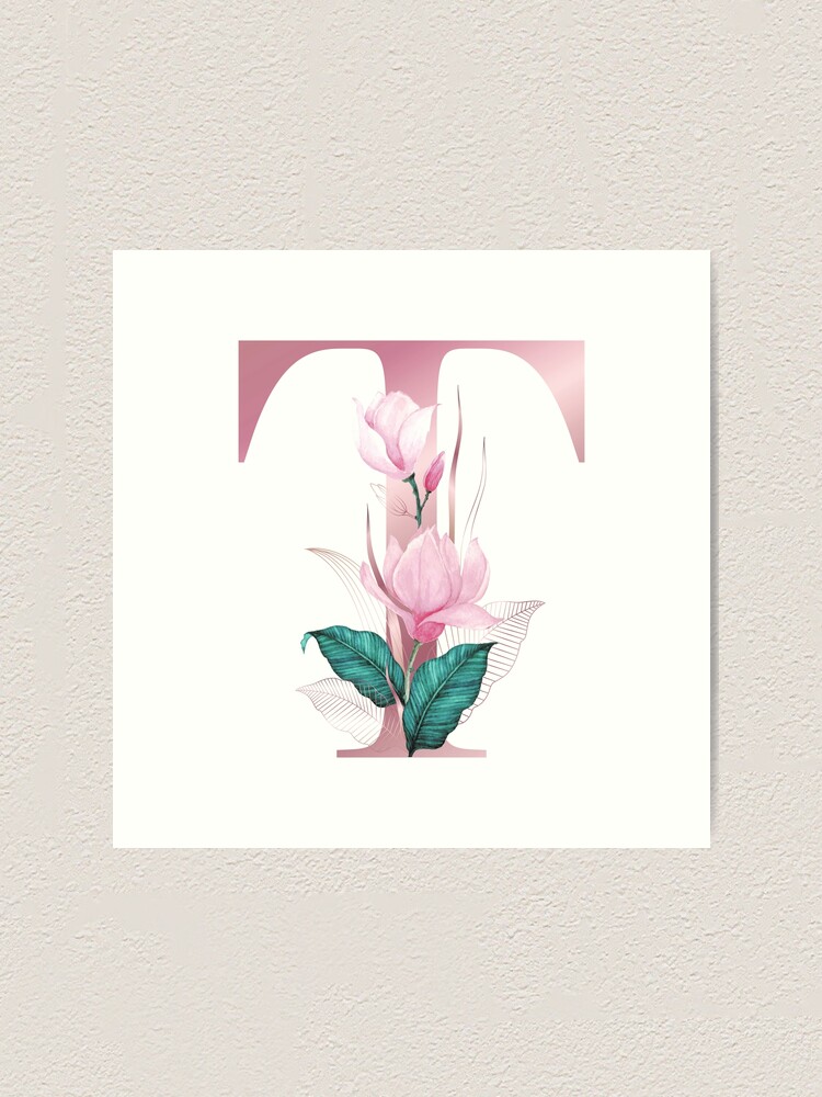 "The Letter T - Roses & Light Pink" Art Print by lukefenech | Redbubble