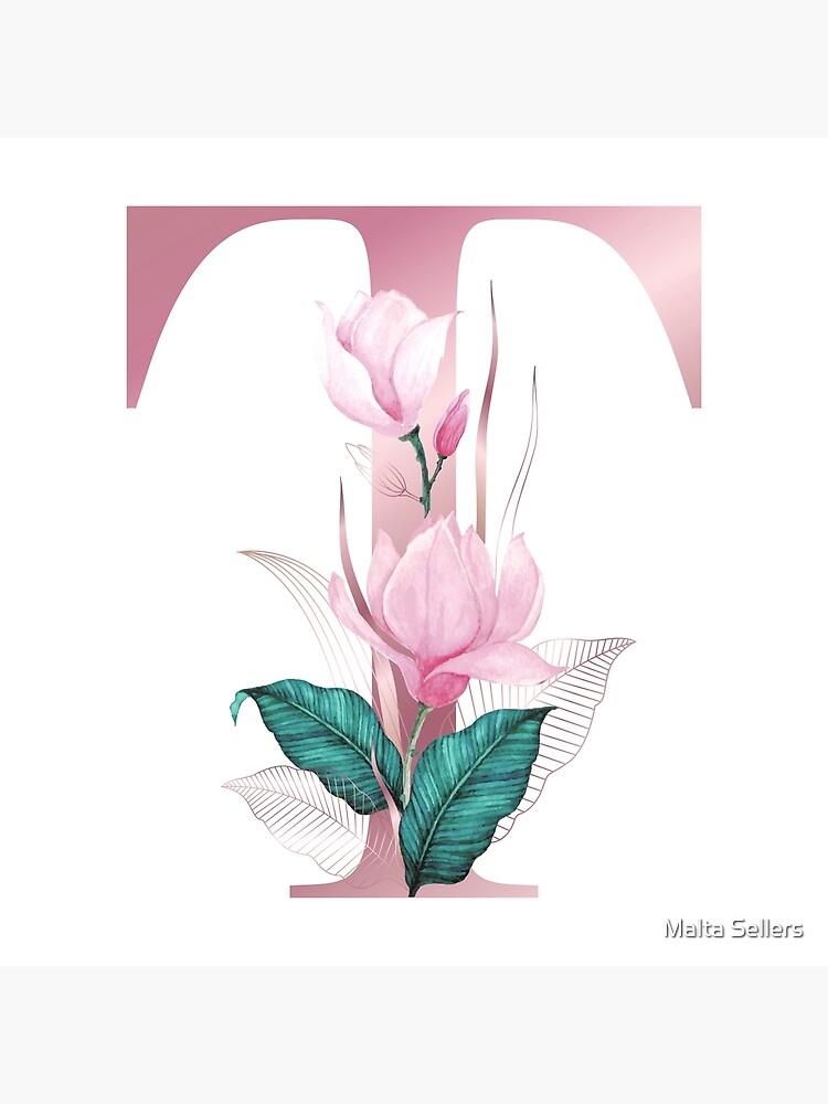 "The Letter T - Roses & Light Pink" Poster for Sale by lukefenech ...