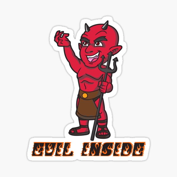 "Evil Inside - old-fashioned design" Sticker for Sale by TheFatWizard ...