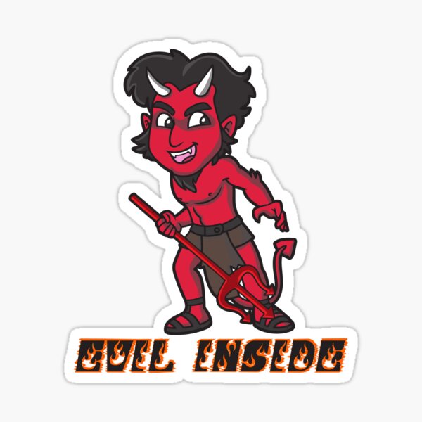 "Evil Inside - old-fashioned design" Sticker for Sale by TheFatWizard ...