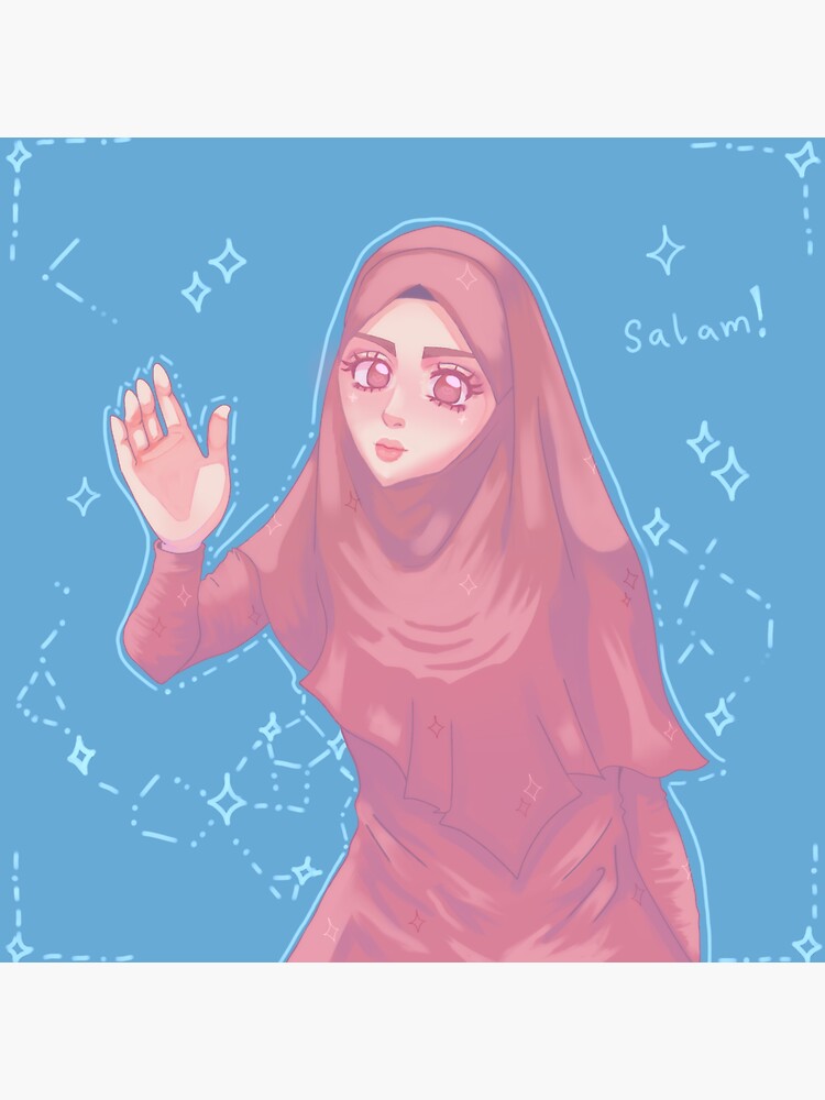 "salam hijabi kawaii anime girl" Sticker for Sale by artbychanti ...