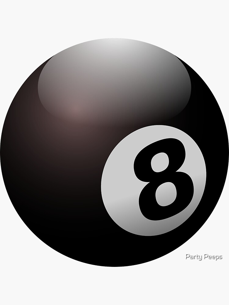 "Black Snooker 8-Ball" Sticker for Sale by partypeepsfun | Redbubble