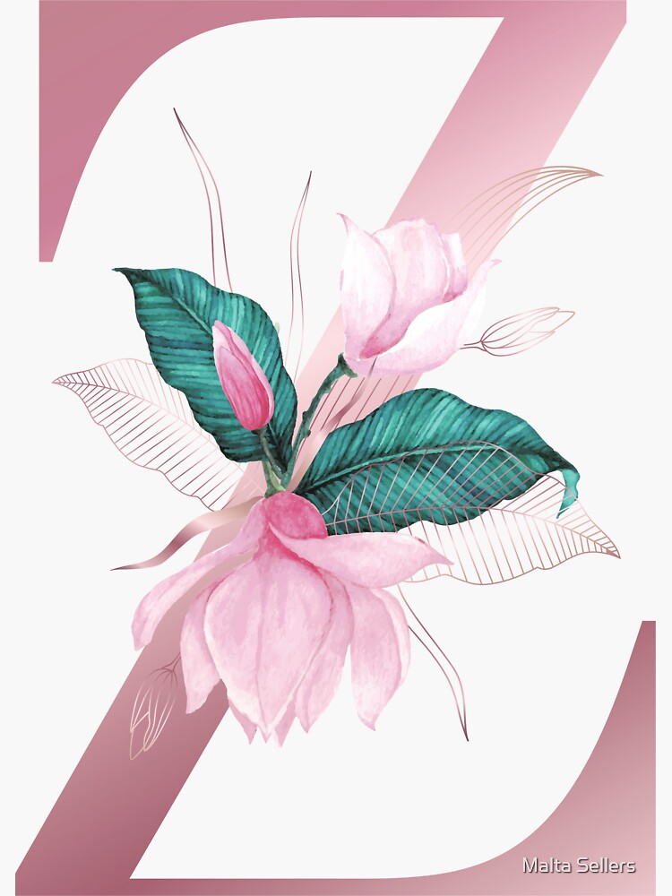 "The Letter Z - Roses & Light Pink" Sticker for Sale by lukefenech ...