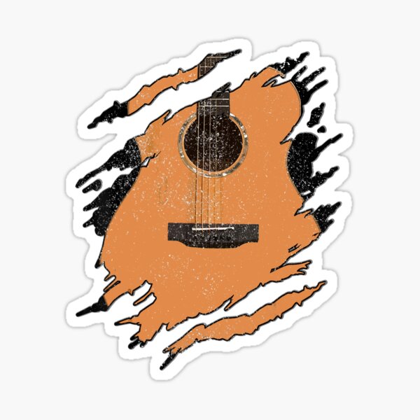 "Guitar Acoustic Music Guitarist Musician Gift" Sticker by turiiamon ...