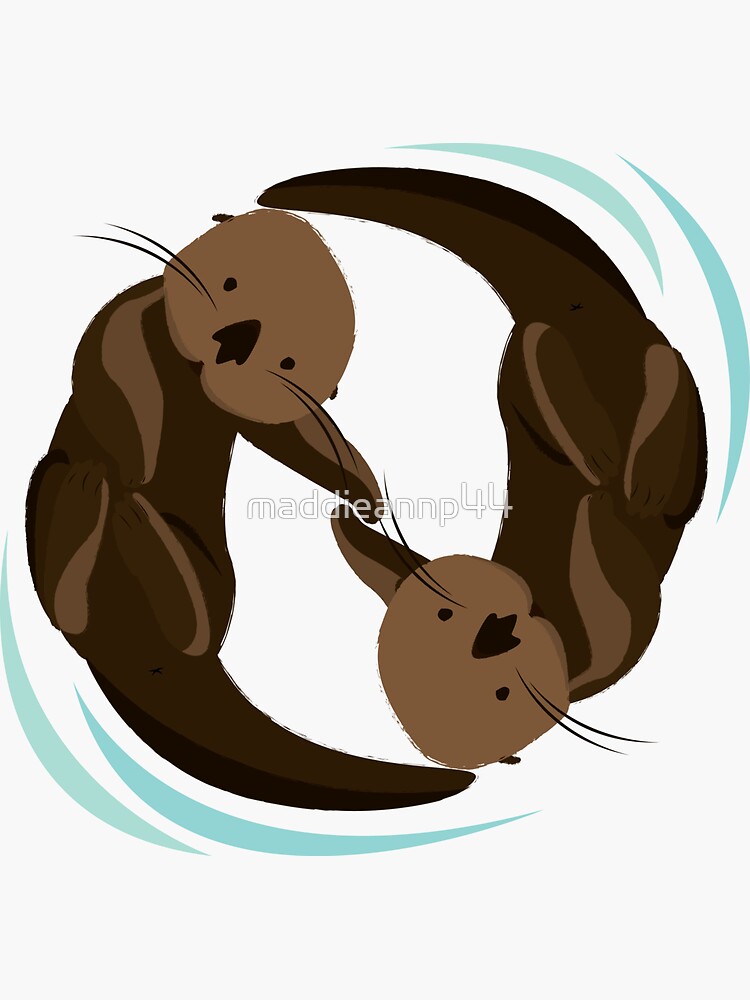 "Otter Friends" Sticker by maddieannp44 | Redbubble