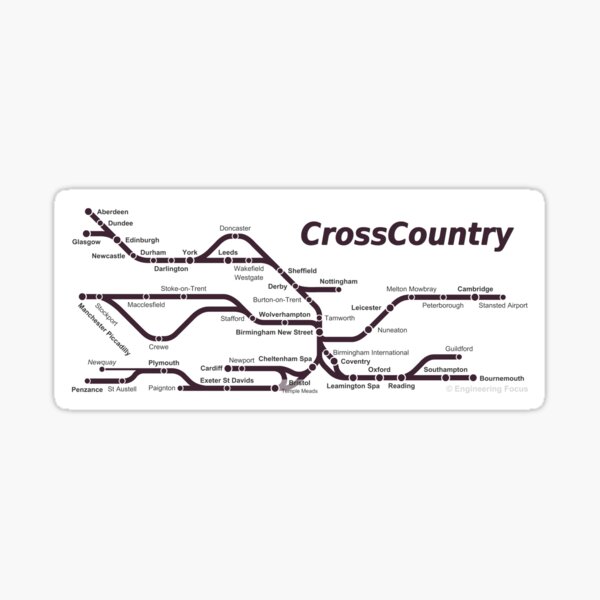 "CrossCountry trains network map" Sticker by EngPhotography | Redbubble