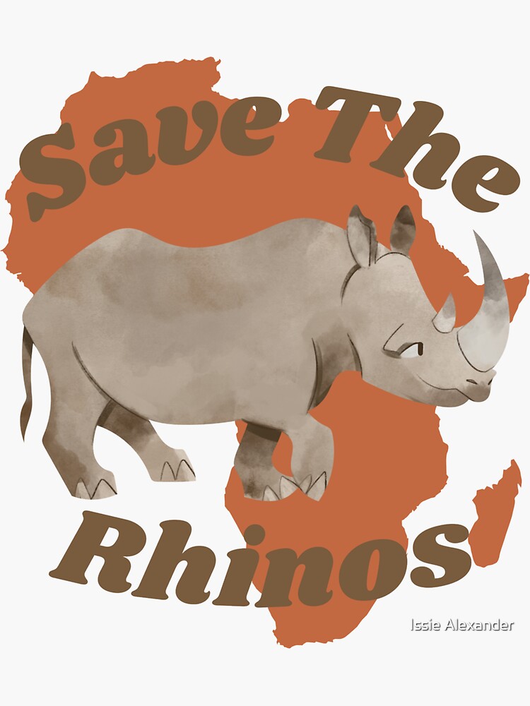 "Save The Rhinos" Sticker by OddSpace | Redbubble