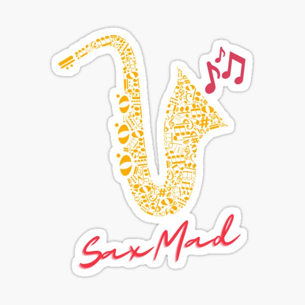"Sax Mad" Sticker for Sale by BlakefourDesign | Redbubble
