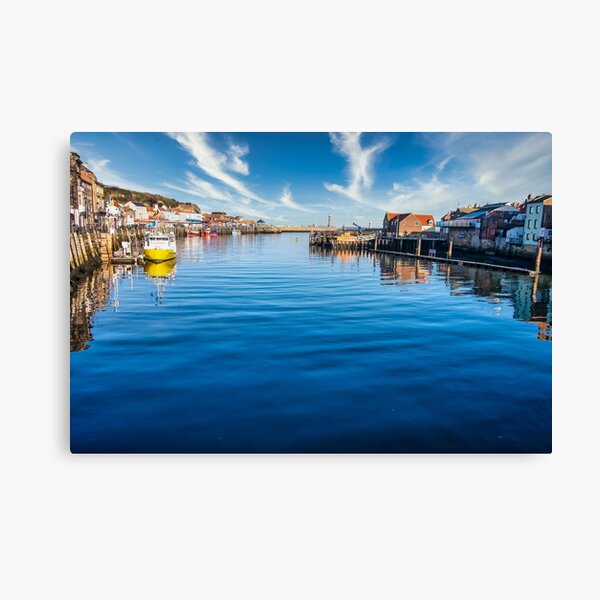 "Scenic view of Whitby harbour at sunrise" Canvas Print for Sale by ...