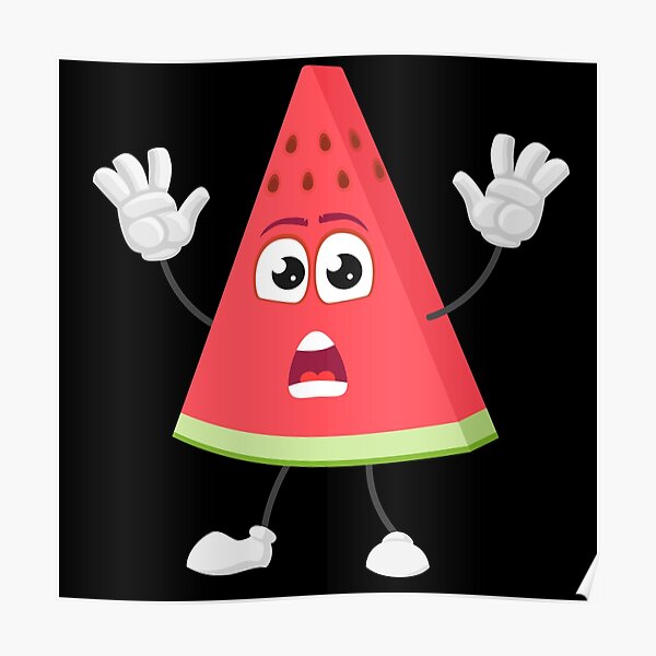 "Scared Watermelon" Poster for Sale by nastogy | Redbubble
