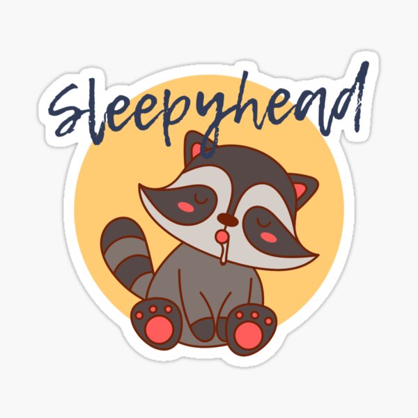 "Sleepyhead kawaii raccoon" Sticker for Sale by ArfathSyed | Redbubble