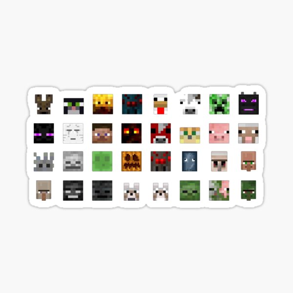 "minecraft mobs" Sticker for Sale by Rammals-Art | Redbubble