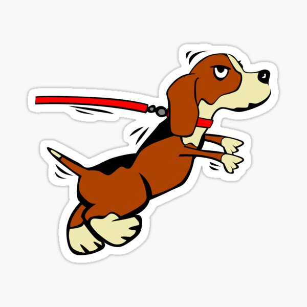 "Puppy dog on leash" Sticker for Sale by PET-SHIRTS | Redbubble