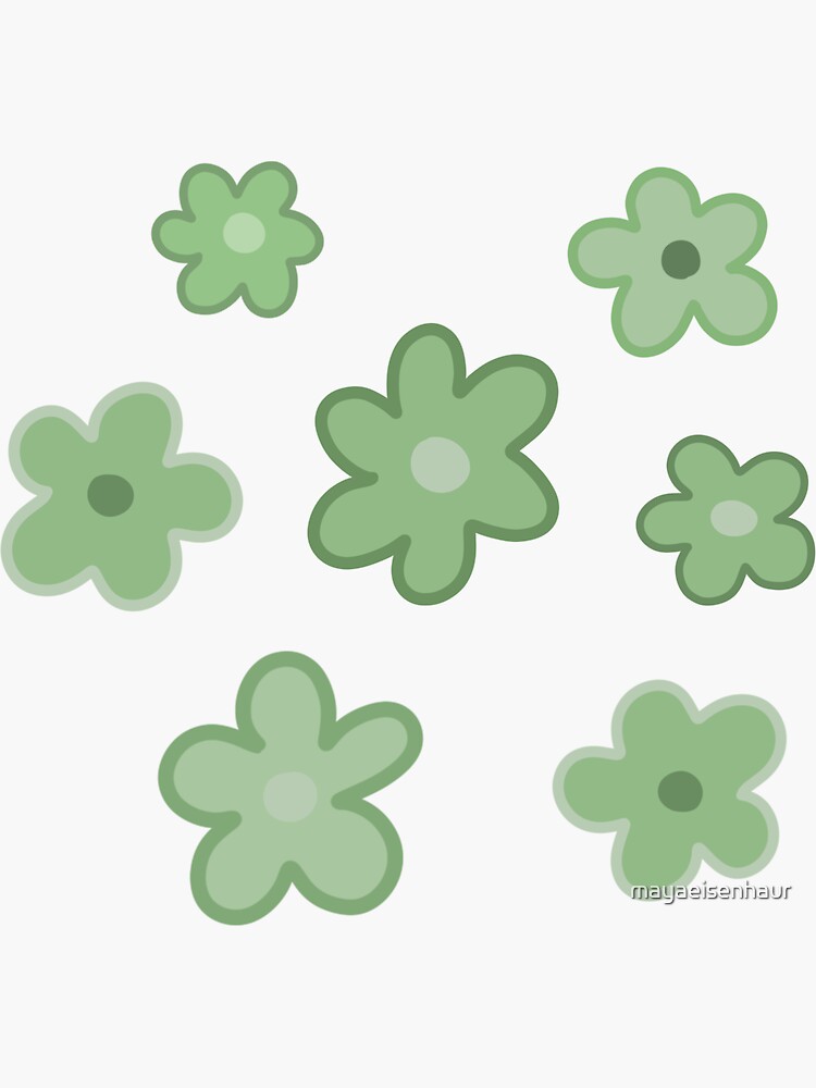"Sage Green Flowers" Sticker for Sale by mayaeisenhaur | Redbubble