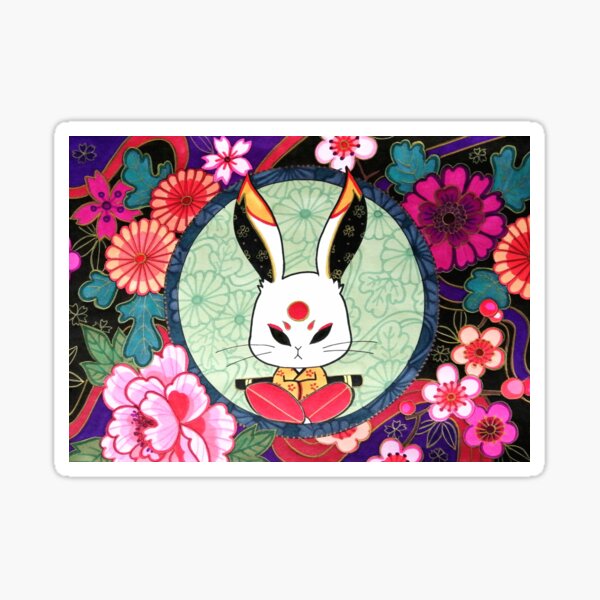 "manga rabbit, japanese rabbit" Sticker by Petitelulu | Redbubble