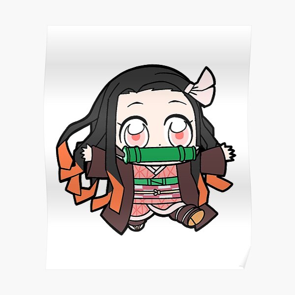 "cute nezuko - Demon Slayer " Poster by smadiart | Redbubble