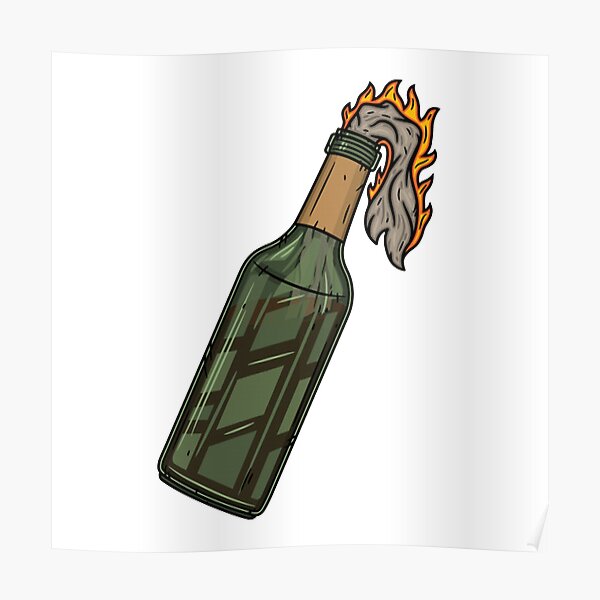 "Molotov cocktail simple illustration" Poster for Sale by Ilyaslah ...
