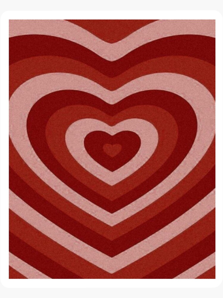 "Red aesthetic heart sticker" Sticker by PeachyDrawingss | Redbubble