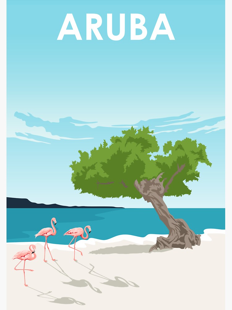 "Aruba Travel Poster" Sticker for Sale by jornvanhezik | Redbubble