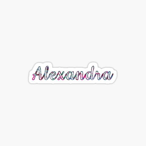 "Alexandra Name Sticker" Sticker for Sale by uni-hannah-corn | Redbubble