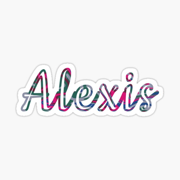 "Alexis Name Sticker" Sticker for Sale by uni-hannah-corn | Redbubble