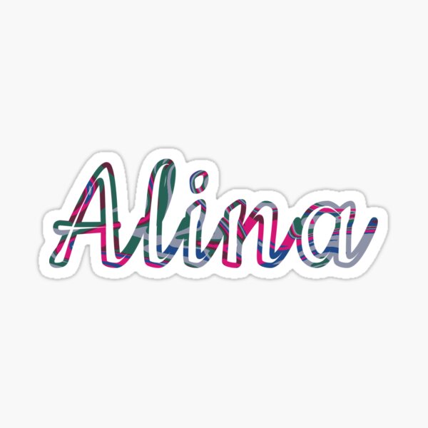 "Alina Name Sticker" Sticker for Sale by uni-hannah-corn | Redbubble