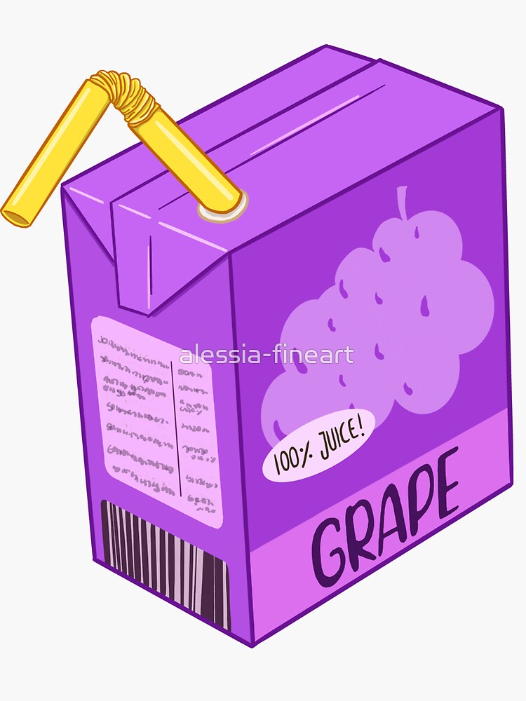 "Grape juice box" Sticker by alessia-fineart | Redbubble