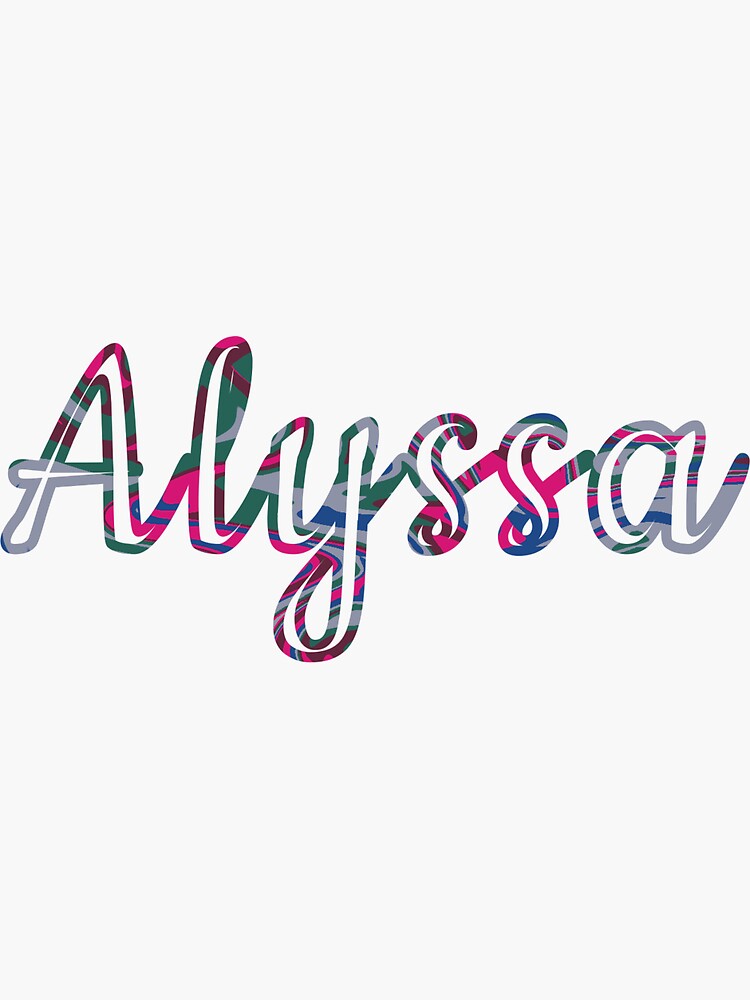"Alyssa Name Sticker" Sticker for Sale by uni-hannah-corn | Redbubble