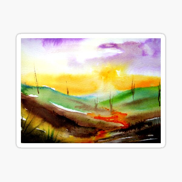 "Sundown " Sticker for Sale by LindArt1 | Redbubble