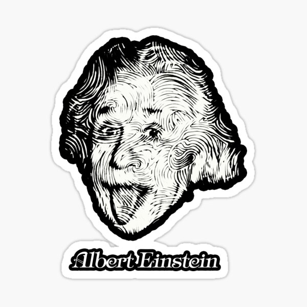 "Albert Einstein Abstraction - Great Scientists" Sticker by Hotprint ...