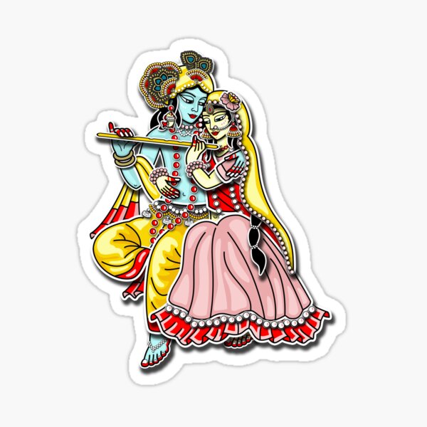 "Radha Krishna" Sticker for Sale by GundicaArt | Redbubble