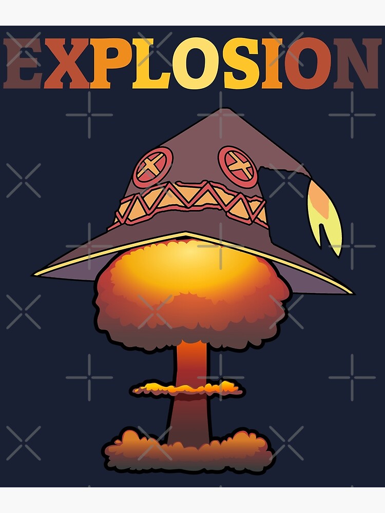 "Konosuba Explosion Megumin Navy" Poster for Sale by WakameDragon | Redbubble
