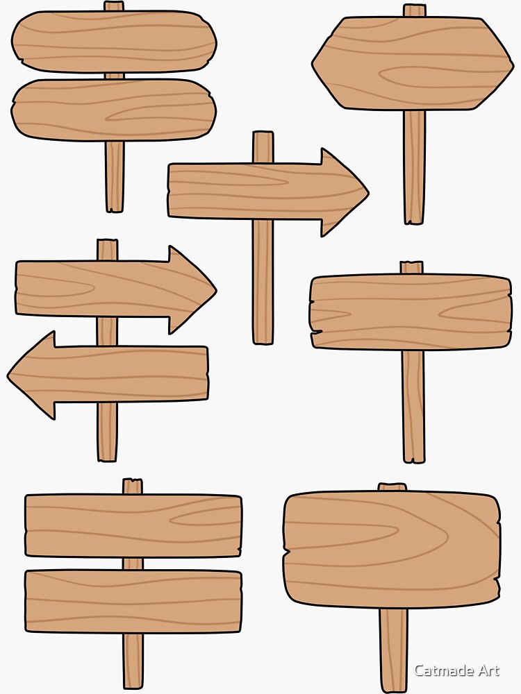 "WOOD SIGN pack stickers" Sticker for Sale by zineryl | Redbubble