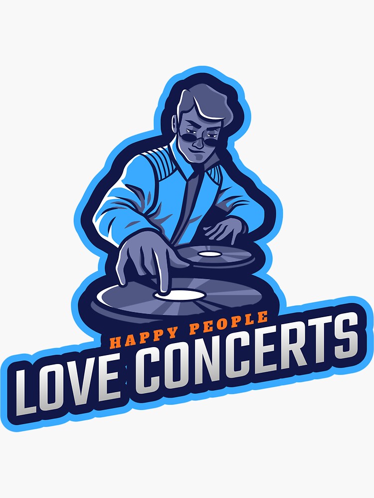 "Happy People Love Concerts T-Shirts" Sticker by Mecham-Designs | Redbubble