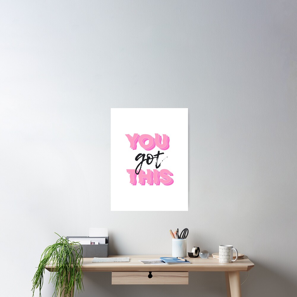"you got this motivational quote wall art poster, tapestry black and ...