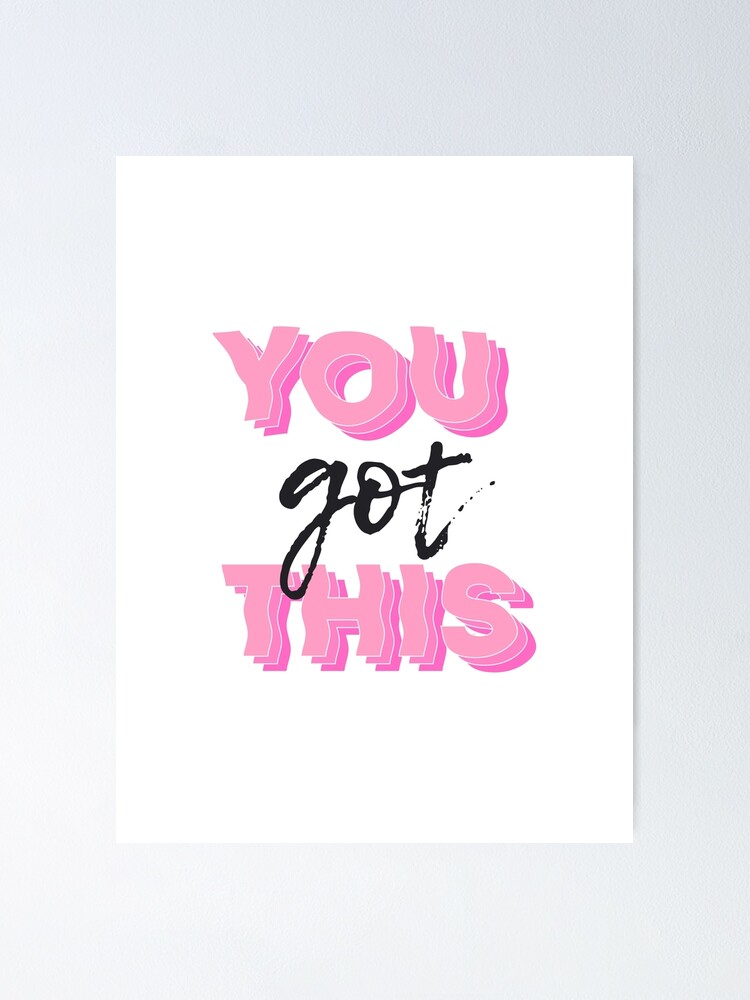 "you got this motivational quote wall art poster, tapestry black and ...