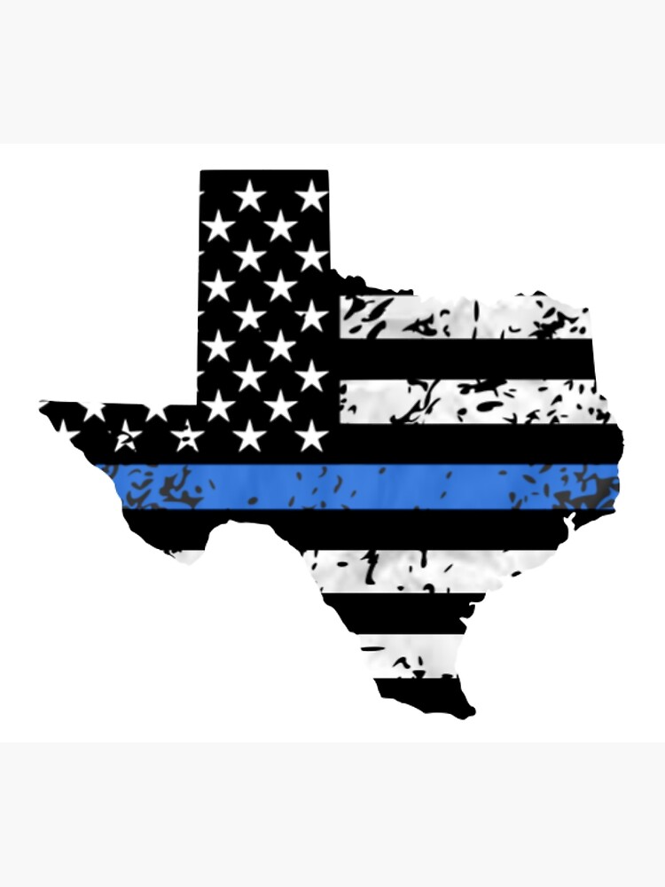 "Thin Blue Line Police Officer Flag in Texas State Map" Poster for Sale ...