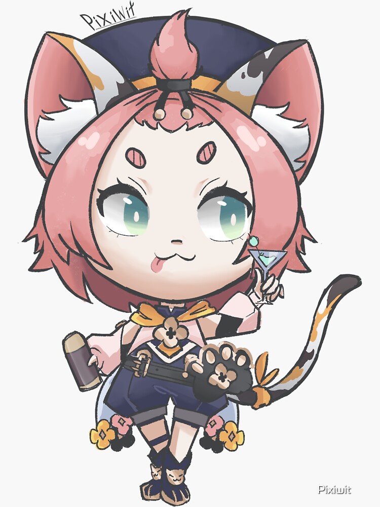 "Diona Chibi (Genshin Impact)" Sticker von Pixiwit | Redbubble