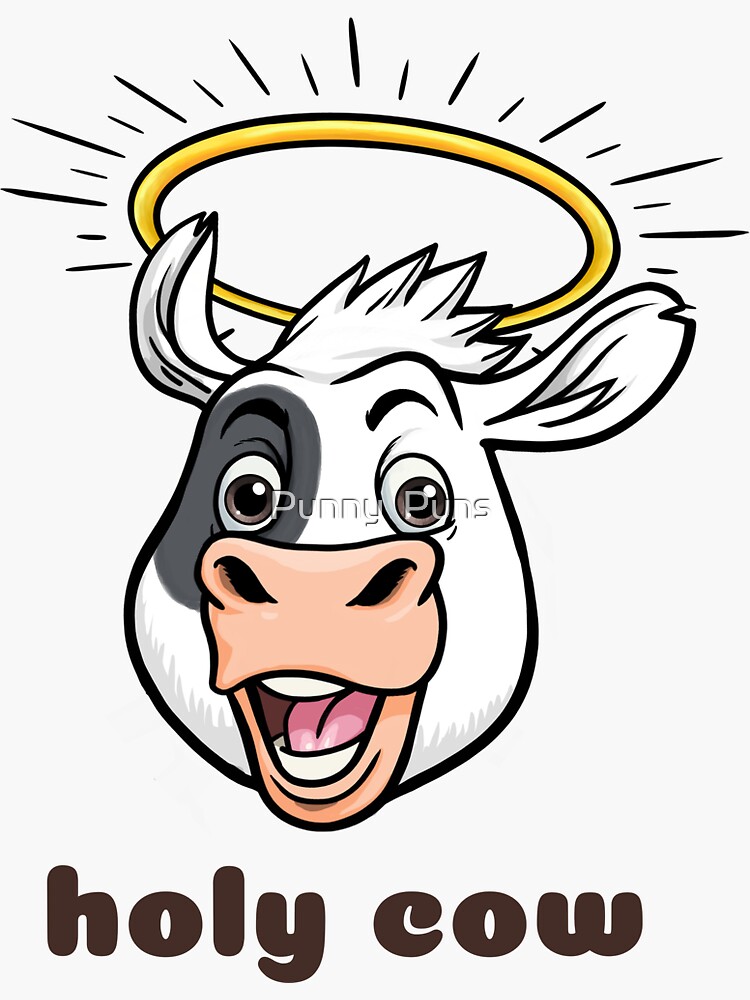 "Holy Cow " Sticker by RealPancake | Redbubble
