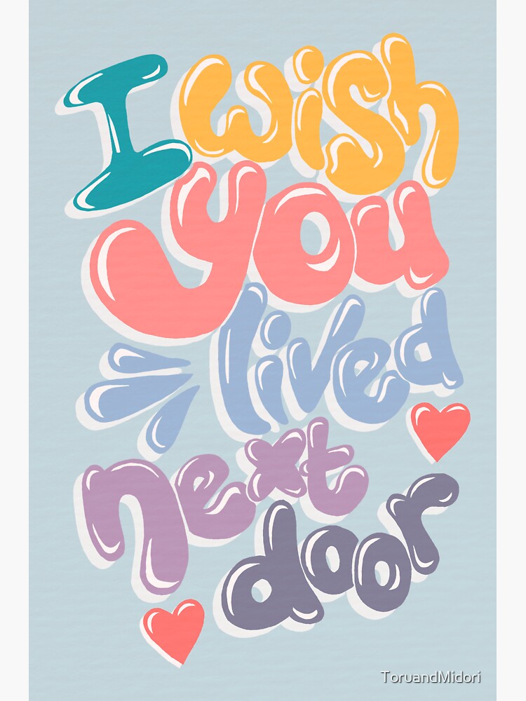 "I wish you lived next door - cute lockdown postcards" Sticker by ...