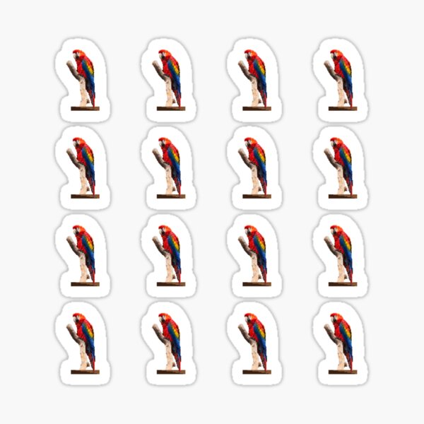 "Polly the parrot. Pixel art." Sticker for Sale by Luckydragon17 ...